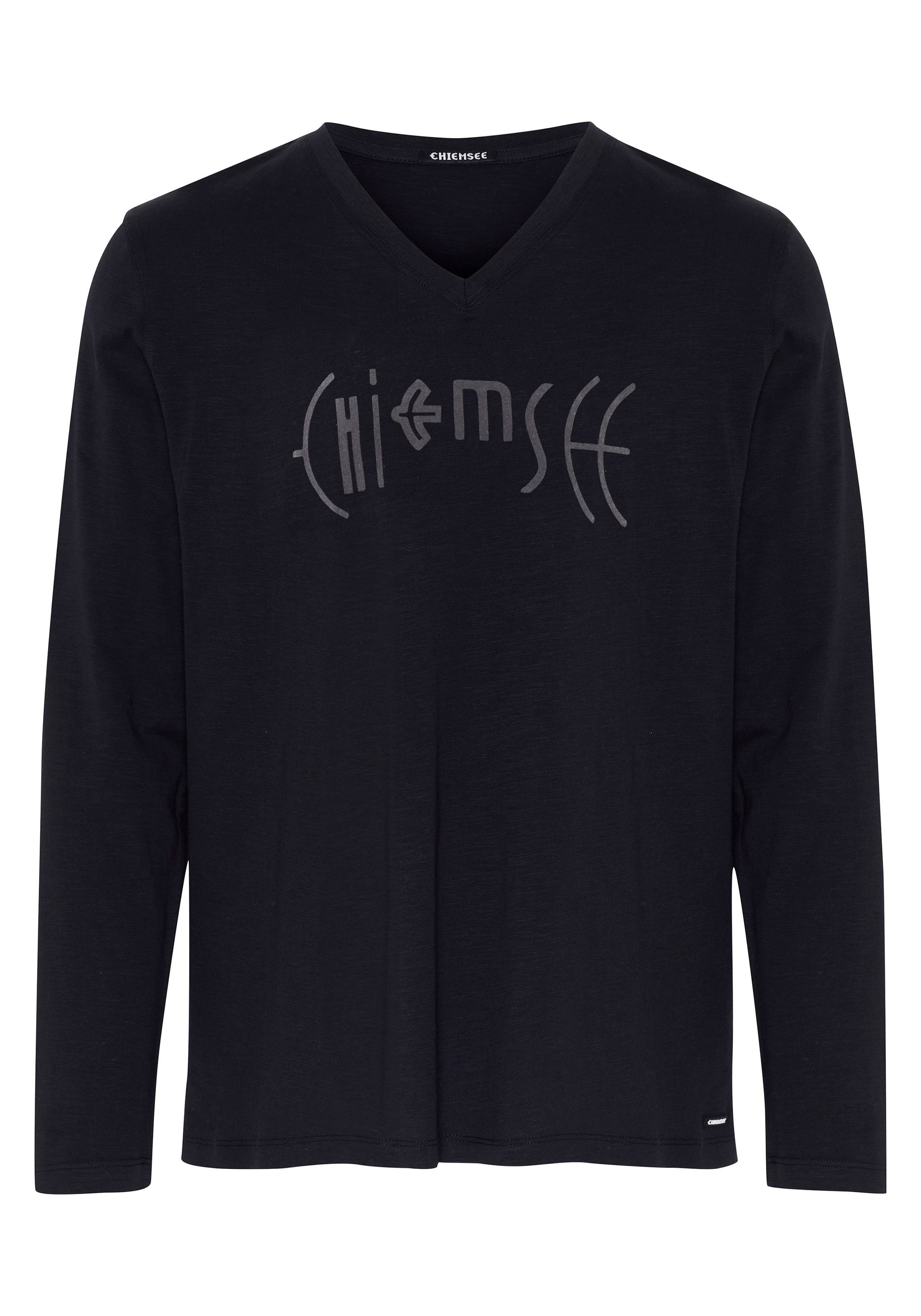 Logo-Longsleeve mit V-Neck aus Jersey | Chiemsee Online Shop
