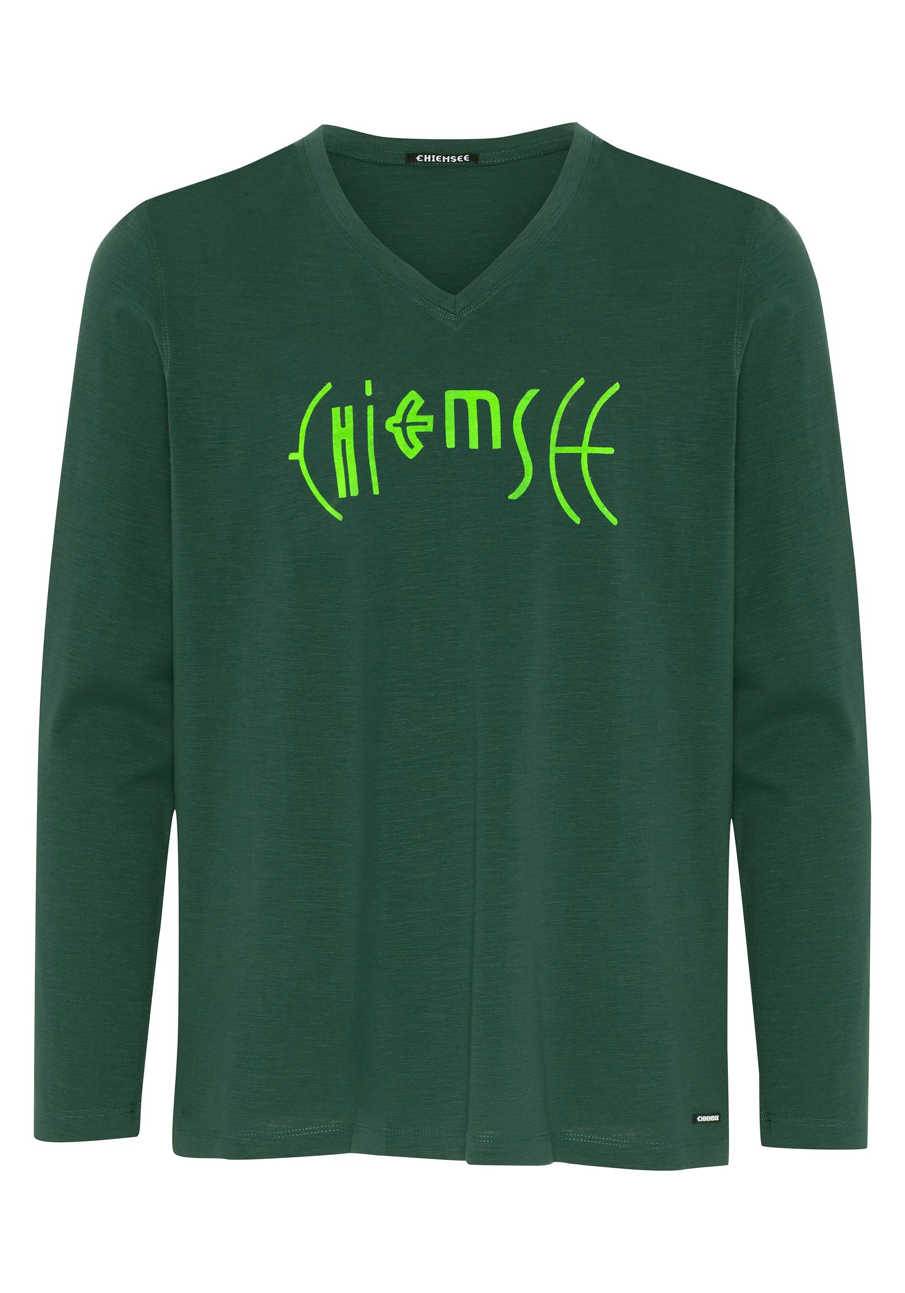 Logo-Longsleeve mit V-Neck aus Jersey | Chiemsee Online Shop