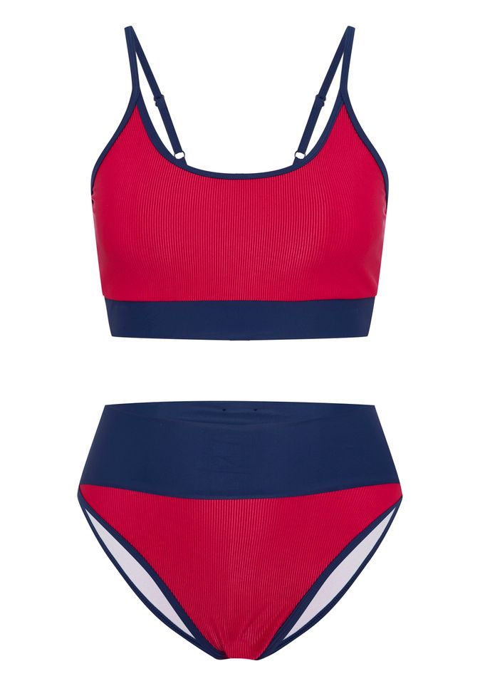Bustier Bikini Set Mit Kontrast Struktur Und Highwaist Hose Chiemsee