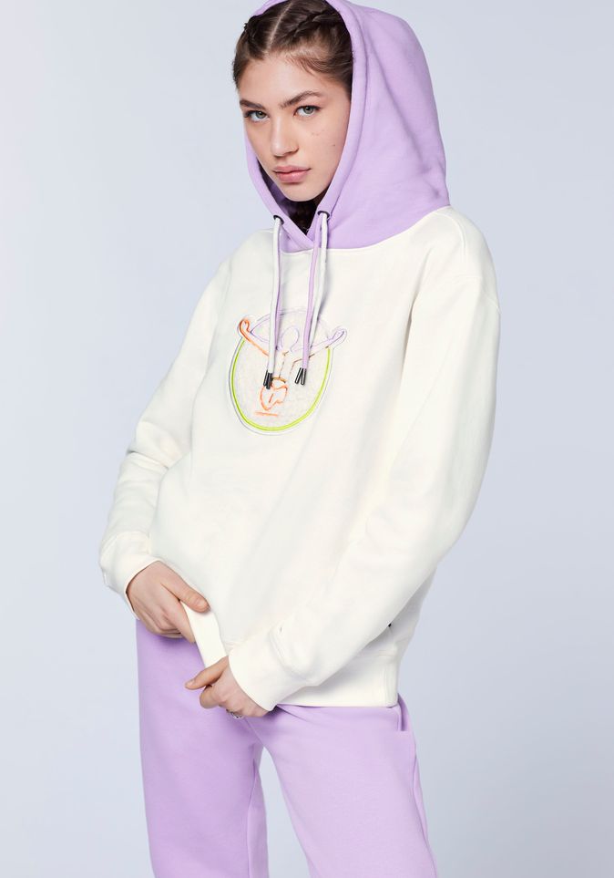 Zweifarbiger Hoodie aus Baumwollmix mit Jumper-Patch | Chiemsee Online Shop