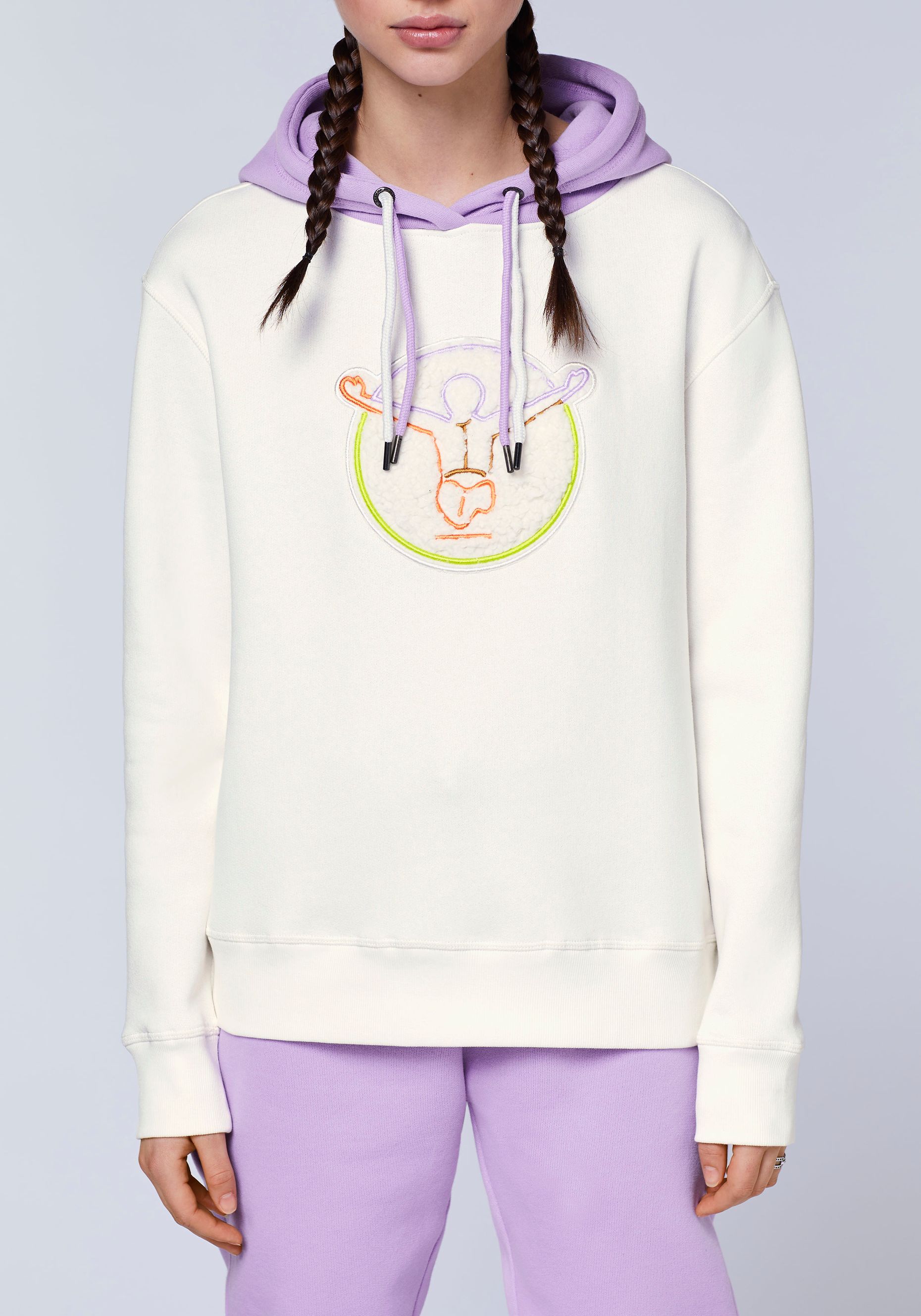 Zweifarbiger Hoodie aus Baumwollmix mit Jumper-Patch | Chiemsee Online Shop